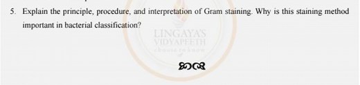 Explain the principle, procedure, and interpretation of Gram st... | Filo