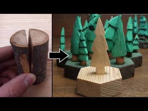 Full woodcarving in 10 minutes A Very Simple Tree (tutorial)