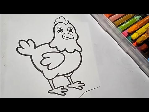 Hen coloring for kids | easy Hen drawing and painting | learn colors for children
