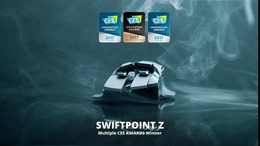 Swiftpoint Tracer Wired Gaming Mouse: 13 Programmable Buttons, 2 Pressure Sensors, Side Buttons, 12000 DPI, Mechanical Switches, Onboard Memory, 16 Game Profiles, RGB, Purple/Black for PC & Mac Gamers