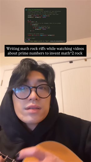 Jerard Louis Dayanghirang on Instagram: "Real math rock fans can recite the first 10 prime numbers by memory (The video is “100000001 is divisible by 17” by @numberphile_official) #mathrock #guitar #numberphile #math #emo"