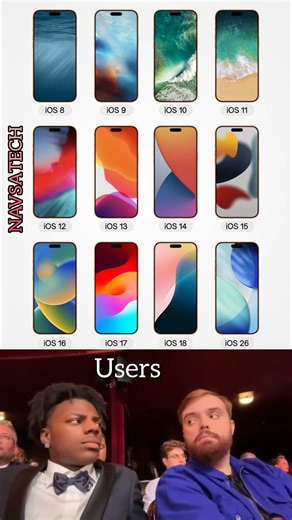 History of iOS from ios 8 to ios 26😱 #shortvideo #ytshorts #shortsfeed #navsatech #shorts #clipclaps