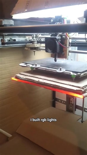 DIY RGB lights on diy cardboard corexy 3d printer #viral #3dprinting #rgb