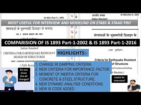 Comparison of IS 1893 Part-1-2002 & IS 1893 Part-1-2016