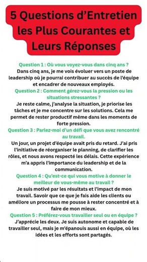 Top 5 Questions d’Entretien d’Embauche + Réponses Idéales pour Réussir
