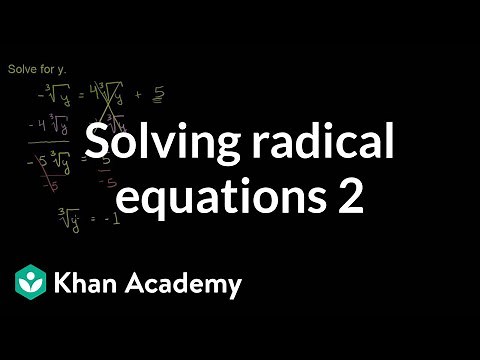 Solving radical equations 2 | Exponent expressions and equations | Algebra I | Khan Academy