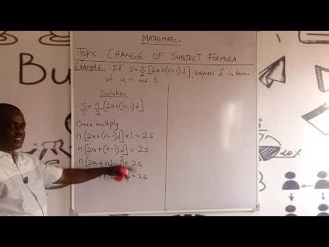 Mathematics: Change of subject formula involving making letter 'd' the subject.(JSS3)