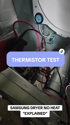 SAMSUNG DRYER had some very small problem, but without a testing tool, it's impossible to be 100% accurate. Client replaced heating element with its fuses but forgot to test thermistor. Old heater was good, fuses too. Only the thermistor went bad. I called him and told him it's READY. Always test your parts before doing big jobs #appliances #appliancesareeverything #appliance #diy #diyproject #handyman #appliancechallenge #repairman #samsung #samsungtips
