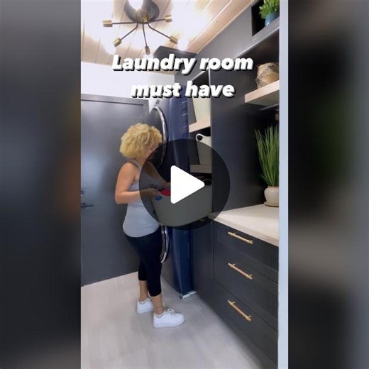 Hidden laundry room hack! Say goodbye to clutter and hello to a sleek and organized laundry space. This pull out ironing board was a great addition to my DIY laundry room makeover. Although I tend to use my iron for edge banding more than clothes it’s still nice to have a space to tuck it away. Does anyone iron anymore let me know in the comments 🤣 Link in bio for shop LTK where you can find all laundry room products linked. #frontlinediy #diylaundryroommakeover #laundryroommusthaves #laundryro