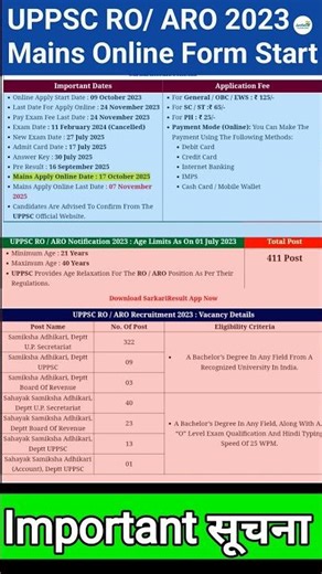 “UPPSC Mains Apply Online 2025 | Application Start & Important Dates