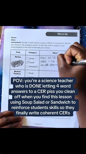 Using a CER in your science class shouldn’t leave you with a migraine. That’s why I created the Make It Make Sense CER toolkit. Get the full CER toolkit in my profile. Or join The Lab for all access to our growing library science teaching resources! #scienceteacher #biologyteacher #biologyeoc #scienceteachersoftiktok #scienceteachingideas