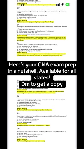 Here’s your CNA exam prep in a nutshell. Available for all states! Dm to get a copy #nurse #nurselife #nursingstudent #nursingschool #CNA