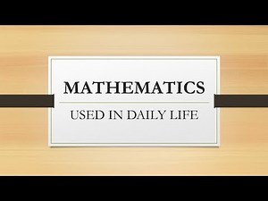 Maths used in our daily life!