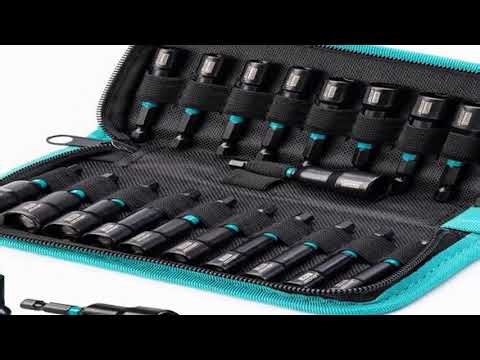 #20PCS Magnetic Nut Driver Set, Impact Drill Driver Bit Set 1/4" Metric and SAE Nut Driver with Sto