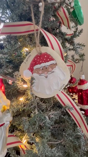 451K views · 2.1K reactions | These little handprint Santa ornaments...