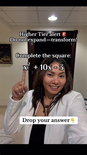Ingrid Labuca || Math Tutor || Digital Product Creator on Instagram: "Completing the square isn’t just algebra—it’s strategy. This skill links directly to graphs, turning points, and solving equations. Examiners love testing it in multi-step questions. Strong foundations = higher grades. Drop your answer👇 Need Higher Tier exam drills? DM MATH SUPPORT ✏️"