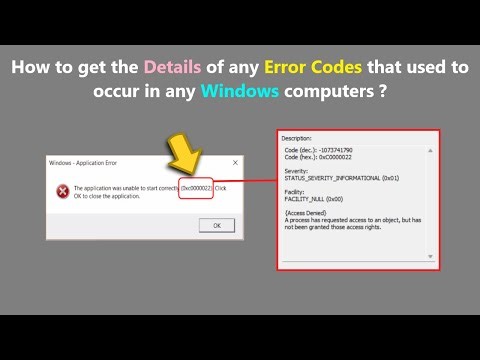How to get the Details of any Error Codes that used to occur in any Windows computers ?