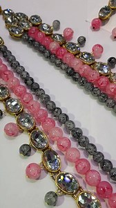Water impression grey and peach candy pink pearls. Call or whatsapp on 8799999900 for price and further details. NO COD Payment through paytm and bank transfer | Miss Tinsel