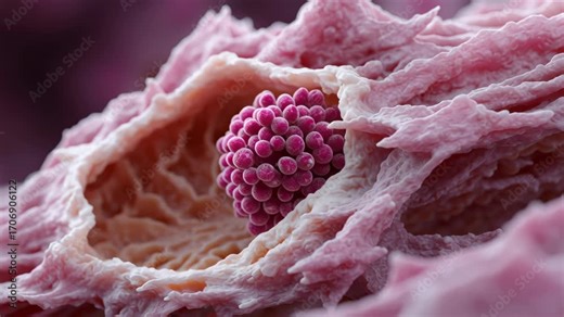 Pathology of human gallbladder disease Medical micrograph showing complex gallstone formation and cholelithiasis cellular structure within tissue for biology study