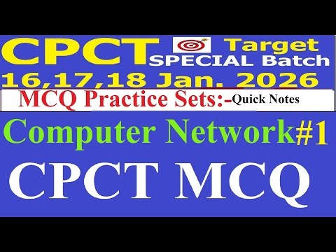 CPCT MCQ Practice Set 01 | CPCT Model Question Paper | Computer Network 01