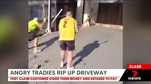 Two disgruntled tradies have been caught on camera ripping up a driveway at a home in Clare over an ugly pay dispute with the client. Details in 7NEWS Adelaide at 6pm | www.7NEWS.com.au #7NEWS | 7NEWS Adelaide