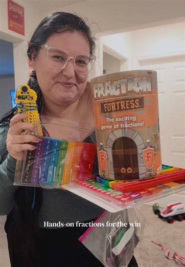 We are deep into fractions right now, and this is where hands-on learning really shines. Fractions can feel abstract and overwhelming on paper, but when kids can see it, touch it, build it, and move it, everything starts to click. These have become some of our absolute must-haves for teaching fractions whether we’re comparing, finding equivalents, or just making sense of what a “whole” really means. If your kids struggle with fractions (or you remember struggling yourself 🙋🏻‍♀️), manipulatives