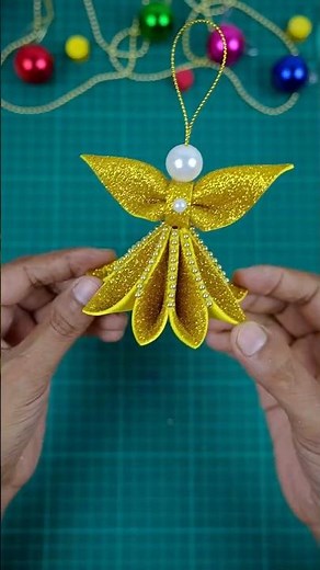 Make Sparkly Christmas Ornaments in 1 Minute! 🎄✨ DIY Glitter Foam Craft #Shorts