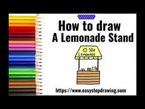 How to draw Lemonade Stand | easystepdrawing #lemonade #lemonadestand