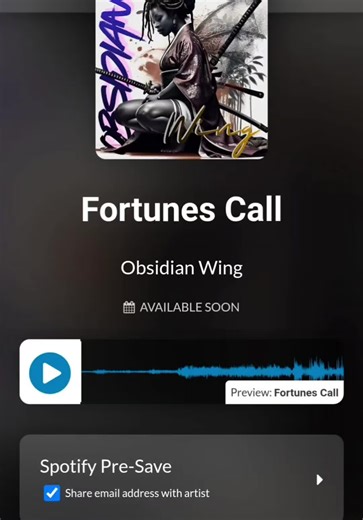 #newsong #obsidianwing #FortunesCall #Kitsuné #Kurohimé Everywhere 1/24/26 Saturday!
