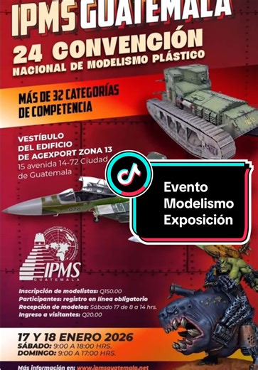 🚨📣 INVITACIÓN OFICIAL — GT HOBBY EN IPMS GUATEMALA 📣🚨 Info abajo: 👉 NOS VEMOS EN LA CONVENCIÓN MÁS IMPORTANTE DE MODELISMO DEL PAÍS 🛠️ 24ª CONVENCIÓN IPMS GUATEMALA 🇬🇹 (IPMS = International Plastic Modellers’ Society) La organización internacional que reúne a los mejores armadores y coleccionistas de modelos a escala del mundo. ✨ ¿QUÉ VAS A VER? 🔹 Gunpla / Gundam 🔹 Warhammer 🔹 Star Wars 🔹 Modelos civiles y militares 🔹 Aviones, tanques, barcos y dioramas 🔹 Obras de nivel concurso in
