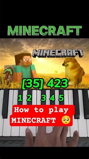 Minecraft Theme Easy piano tutorial #shorts #pianotutorial #minecraft #howtoplay