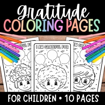 Thanksgiving Coloring Pages, Kids Gratitude Activity, Inclusive Coloring Sheets
