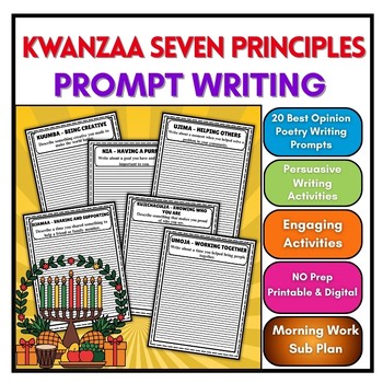 Kwanzaa Opinion Writing Prompts Activities Morning Work 4th,5th,6th,7th,8th,9th