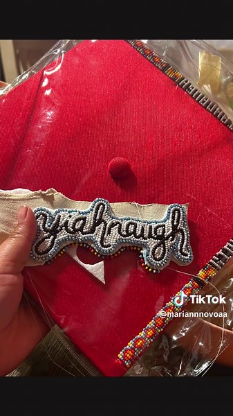 Handmade Graduation Cap with Unique Beadwork