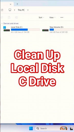 How to clean up local disk C drive #shortvideo #viralvideo #tech #windows #windowsshortcuts