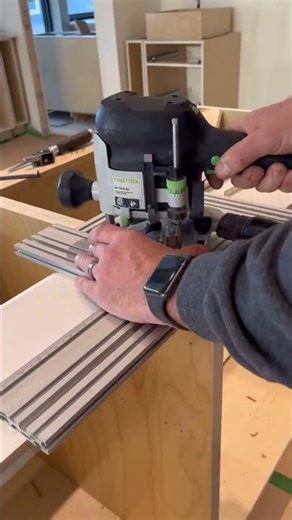 Flush plugs in baseboard 🔌 Using my MFS jig from . This thing can be adjusted to any size you