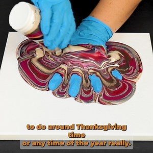 Here's a turkey acrylic pour! With this heat I'm kinda wishing fall would come a bit sooner so here's a fun Autumn colored piece for you guys. This is a fun one to do year-round with any colors and a great one for the whole family! | Mixed Media Girl