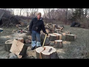 Brad's Wood Chopping Tutorial: Using a Wedge for Large Diameter Logs