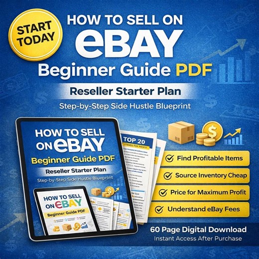 How to Sell on Ebay Beginner Guide PDF Reseller Starter Plan - Etsy