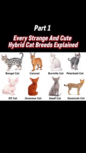 Every Strange And Cute Hybrid Cat Breeds Explained #fyp #hybridcats #cutecatbreeds #cattok #animalfacts