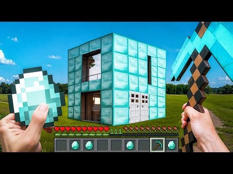 Minecraft in Real Life POV RTX ~ DIAMOND NOOB HOUSE Realistic Minecraft Texture Pack Challenge