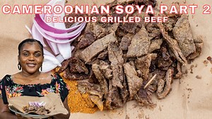 Welcome to Cameroonian Soya (Grilled Meat) Part 2! You guys really loved my other soya video so I made this video to show you how to make Cameroonian Soya grilled in chunks. INGREDIENTS FOR CAMEROONIAN CHUNKY SOYA - 1 pound beef - 1 Tablespoon flavorless oil (I used olive oil) - 1/4 teaspoon salt - 1/4 teaspoon ground white pepper (or black pepper) - 1 small Maggi seasoning cube, crushed - 1 teaspoon garlic powder - 1 teaspoon ginger powder - 1 teaspoon ground "contri onions" ("Rondelles" in Eng