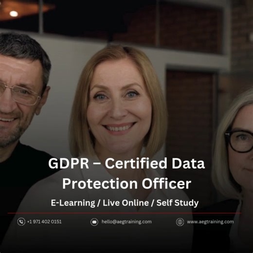 Master the regulations that shape data privacy across Europe. With the GDPR Training Course, you’ll gain the expertise to interpret requirements, reduce risks, and implement effective compliance programs. ✔ Training Material ✔ Exam ✔ Course Completion Certificate ✔ Professional Certificate Join now: www.aegtraining.com #GDPR #DataProtection #Privacy #AEGTraining #PECB #Compliance #DataPrivacy #InformationPrivacy #GDPRTraining #EUDataProtection #Cybersecurity | AEG Training