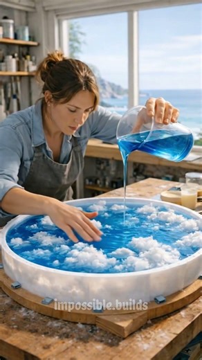 Stunning Cloud Epoxy Resin Table – Step-by-Step Tutorial | DIY Resin Table with Wooden Legs