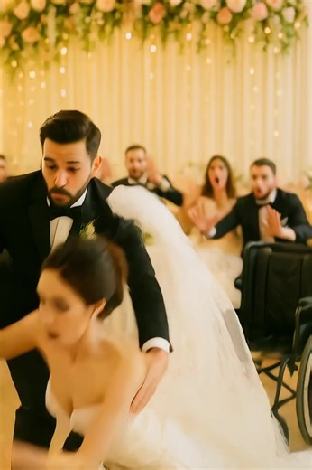 Bride's Stunning Entrance with Wheelchair Support