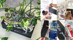 Make DIY plant propagation station that works with wood and glass jars from dollarama. An inexpensive and easy project to craft on the weekend for rooting cuttings from your plants and grow your own garden at home. https://www.craftionary.net/make-plant-propagation-station-that-works/ #propagation #propagationstation #pothosplants | Craftionary