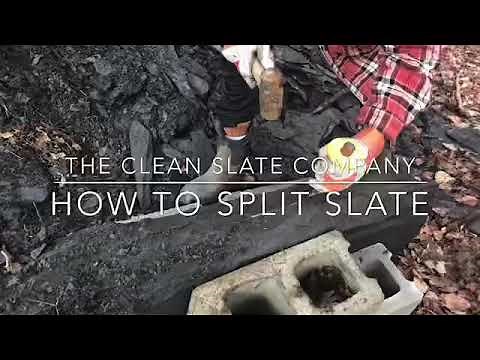 WATCH UNTIL THE END!! How to split large slate slab with mallet and chisel.