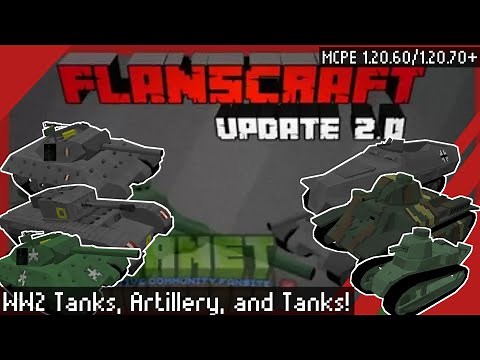 Flanscraft WW2 Addon BETA V2.0 | WW2 Tanks Minecraft Addon for MCPE 1.20.70+ | Creator Crafter321