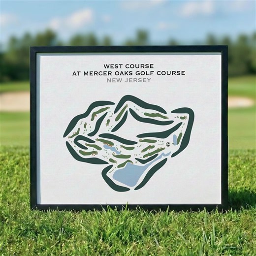 West Course at Mercer Oaks Golf Course, NJ | Golf Course Wall Decor, Golfer Gift, Personalized Golf Map, Clubhouse Artwork,sports Home Decor - Etsy UK