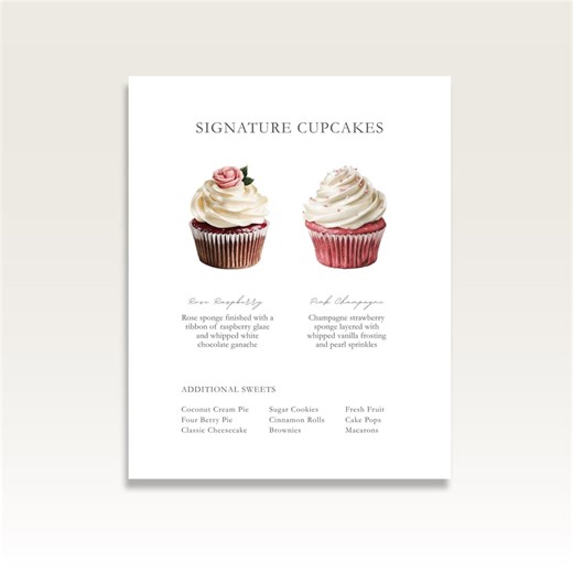 Signature Cupcake Sign, Baby Shower Dessert Bar Menu, Editable Canva Template (digital Download) - Etsy